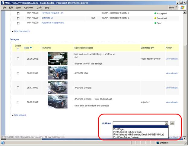 CCC Portal Claim Folder - What's New for October 2008